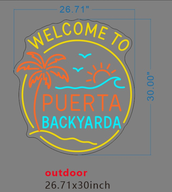PUERTA BACKYARDA – Oasis Neon Signs USA